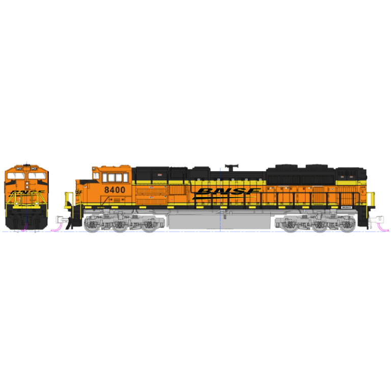 N EMD SD70ACe BNSF “Swoosh” Nose Headlight Ver. #8400 (DC) – TexNrails.com