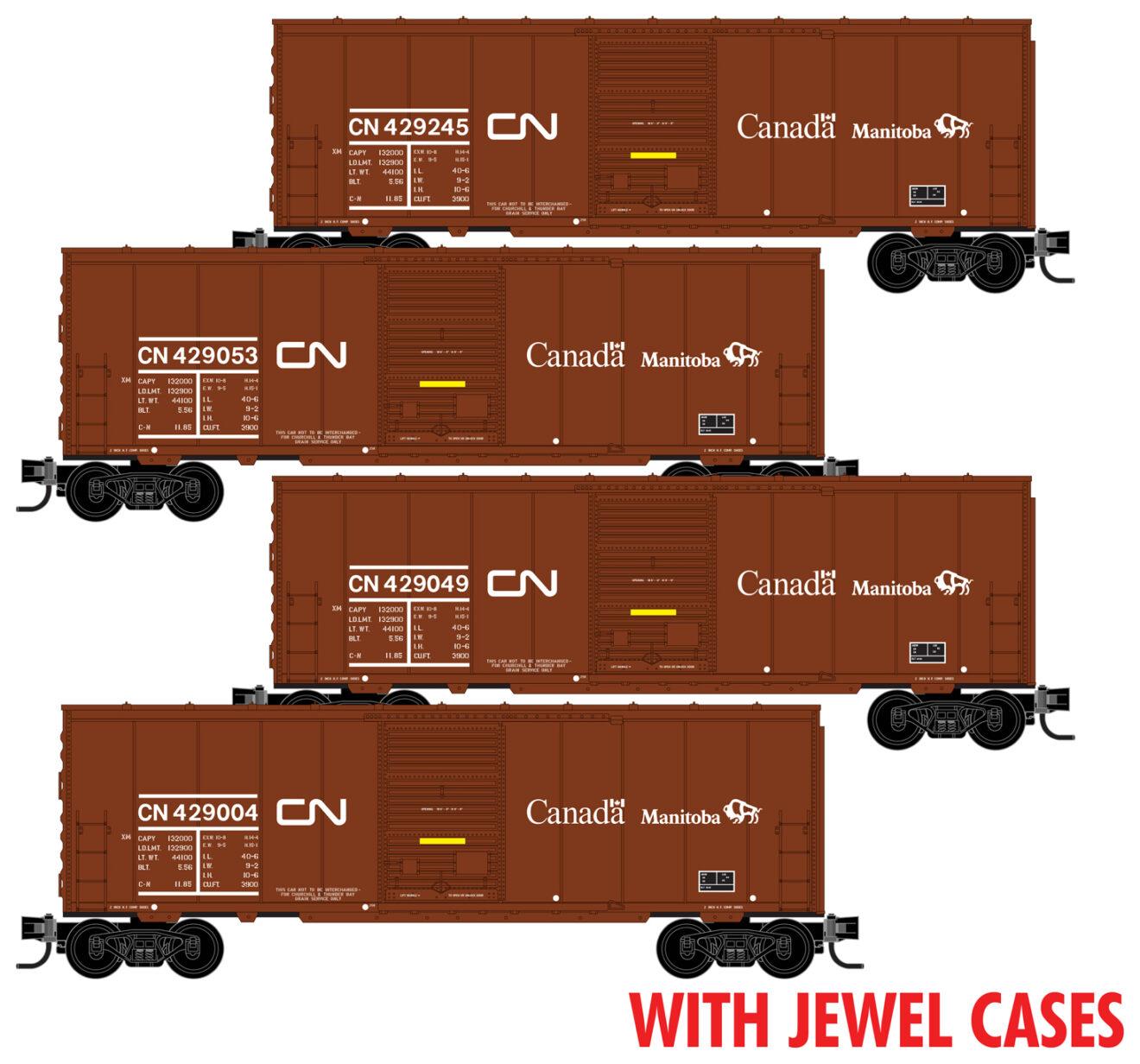Canadian National Buffalo Boxcar 4-Pack Road Numbers 429004, 429049 ...